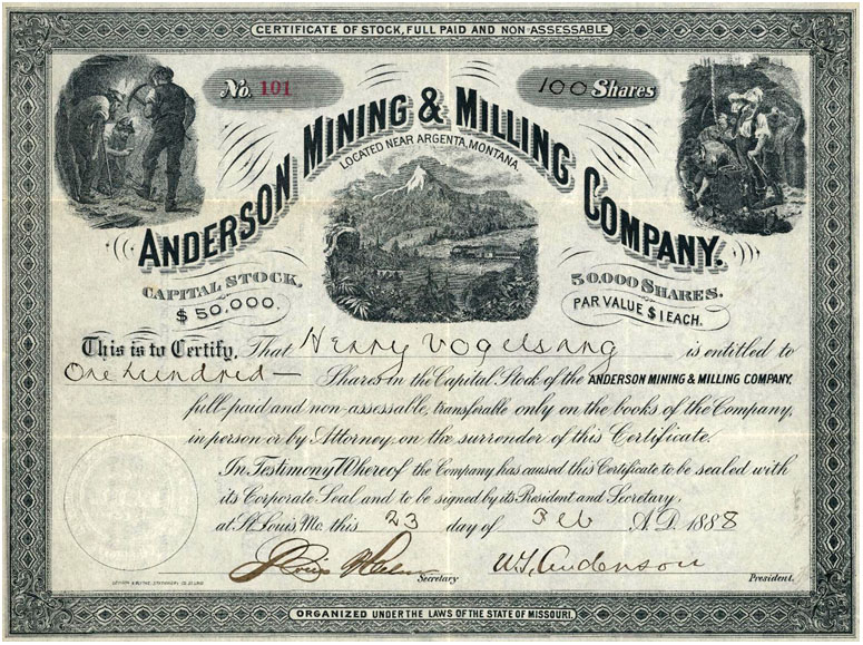 Archivo Historico Minero | Acción minera de la Anderson Mining ...